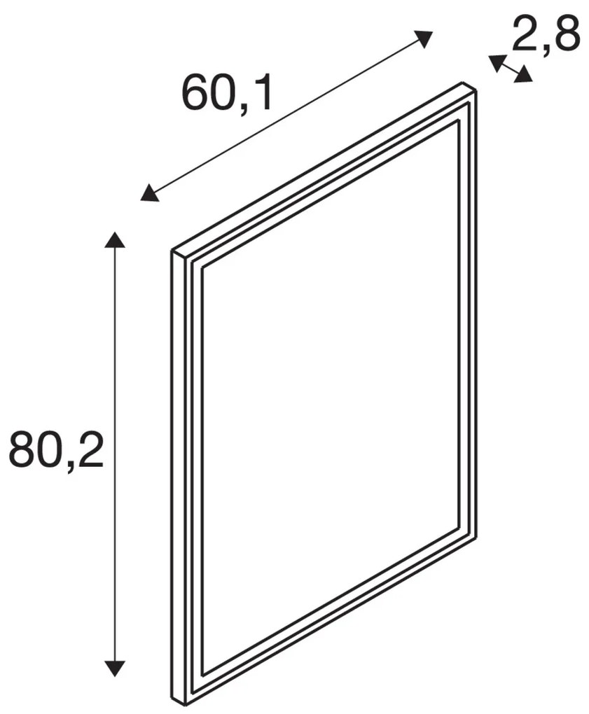 SLV 1004730 Trukko, zrcadlo s osvětlením LED 25W 3000/4000/6500K rozměr 80 x 60cm, IP44