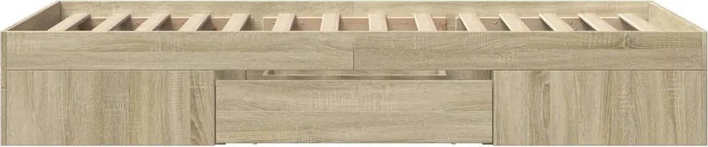 Rám postele bez matrace dub sonoma 100x200 cm kompozitní dřevo 3295487