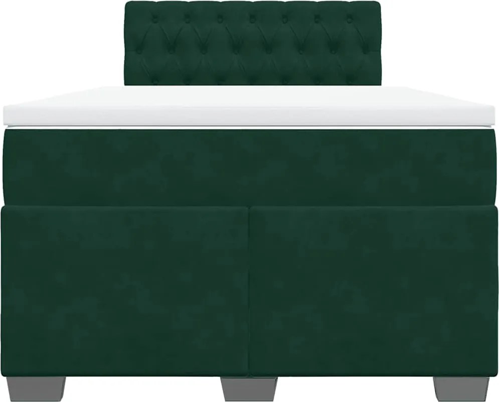 Box spring postel s matrací tmavě zelená 120 x 200 cm samet 3286291