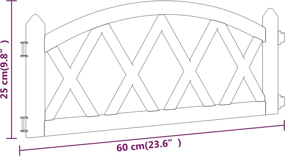Travní lem 17 ks červený 10 m PP 318296