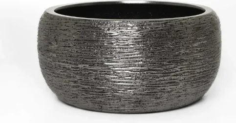 Kulatý květináč POTTA, sklolaminát, průměr 55 x výška 26 cm, stříbrná