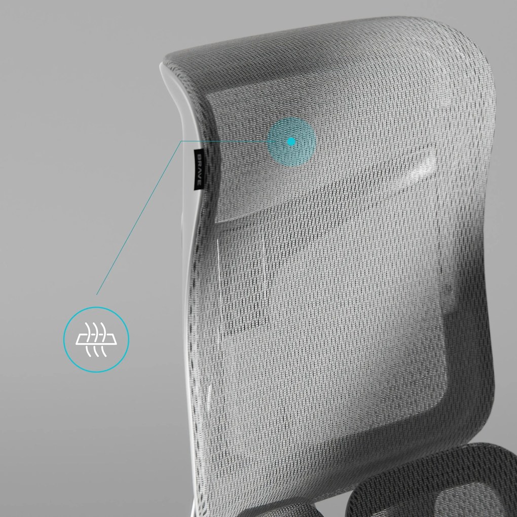 Ergonomická židle s podnožkou šedá Premium Normal Size: Diablo V-Kinetic