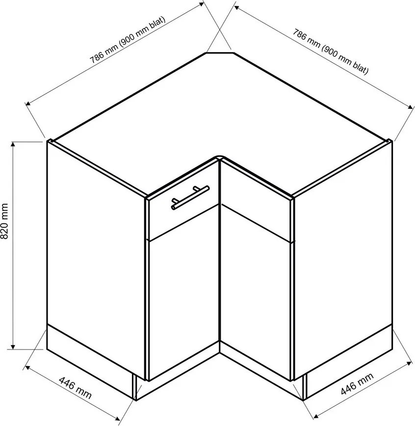 Casarredo - Komfort nábytek DRPD1 d. skříňka rohová CARLO šedá grafit/artisan