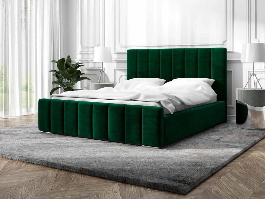 Postel MODEL 12 120x200 zelená - MAGIC VELVET 2225