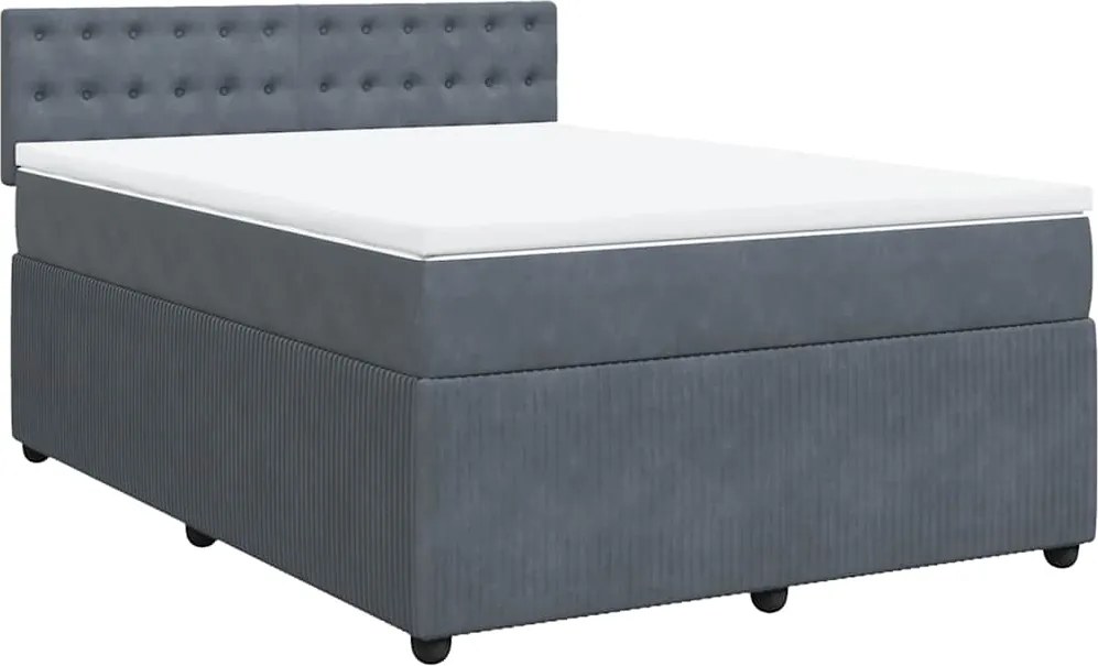 Box spring postel s matrací tmavě šedá 140x200 cm samet 3287771