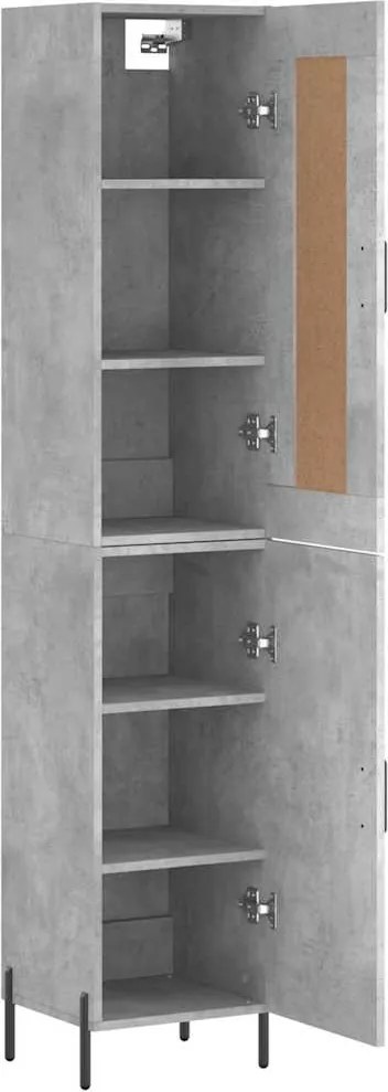 Skříň highboard betonově šedá 34,5x34x180 cm kompozitní dřevo 3200141