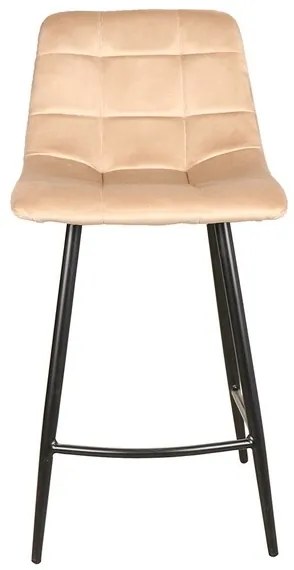 Barová židle Mila Velvet, béžová / černá
