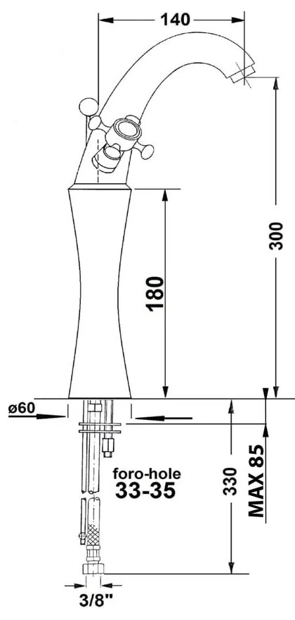 Stojánková umyvadlová baterie v bronzové barvě Antea – Sapho