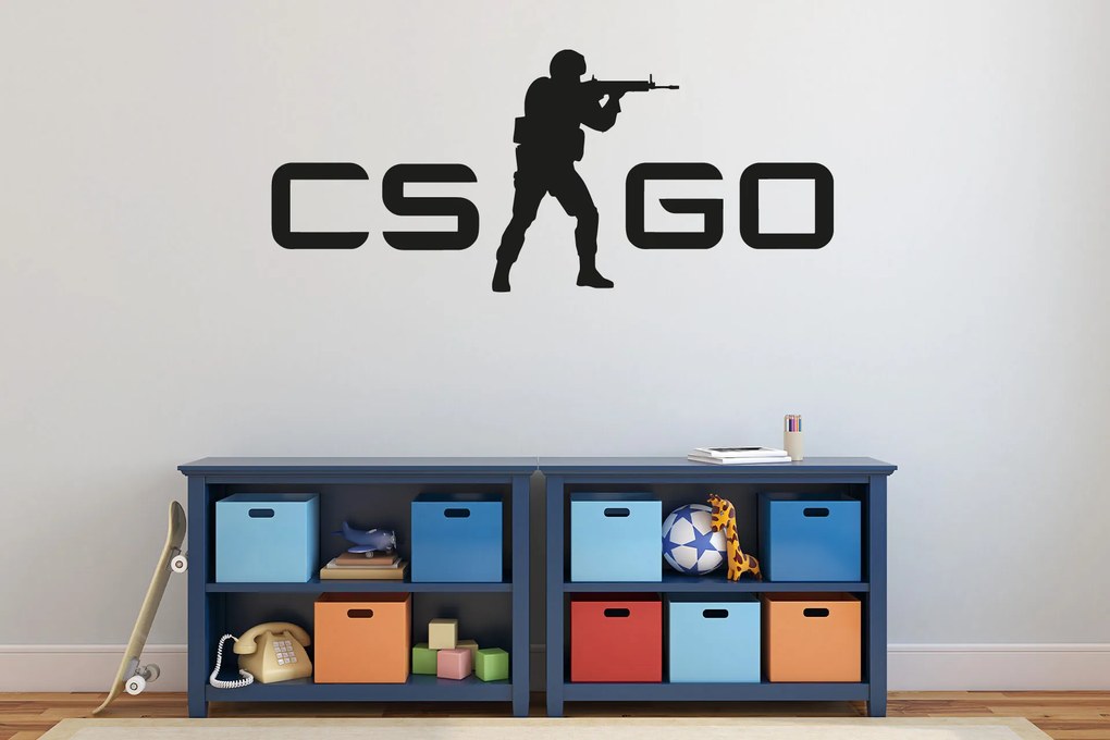 Lepy.cz Samolepka na zeď Counter-Strike Velikost (šířka x výška): 60x25cm, Barevná varianta: Jemná růžová