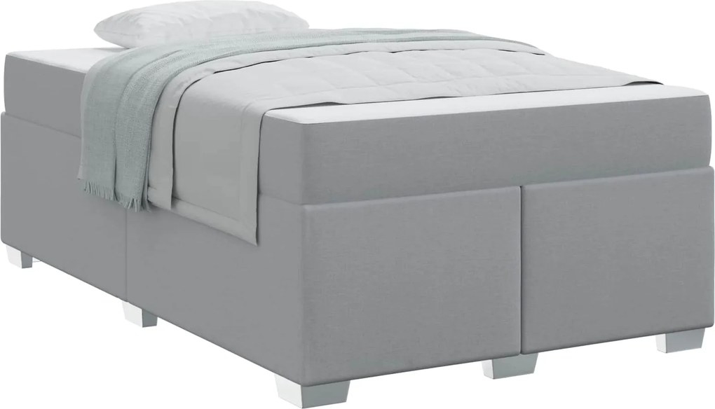 Rám postele s matrací Světle šedá 120 x 190 cm textil 3399173
