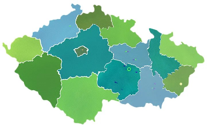 Barevná mapa ČR nástěnka