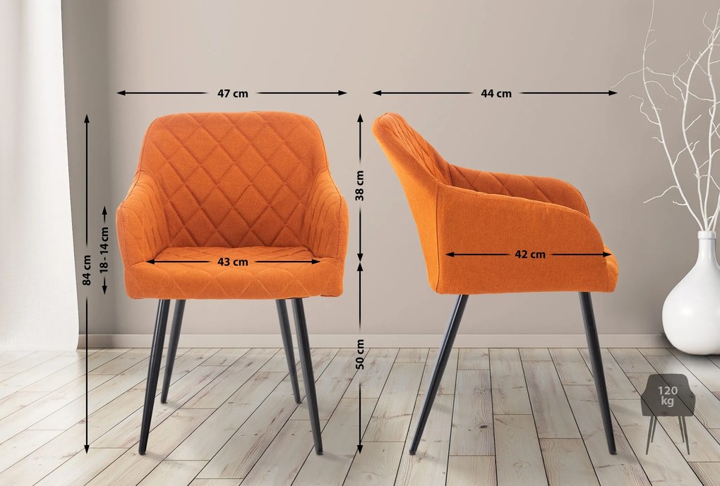 Jídelní židle Shila látka – oranžová