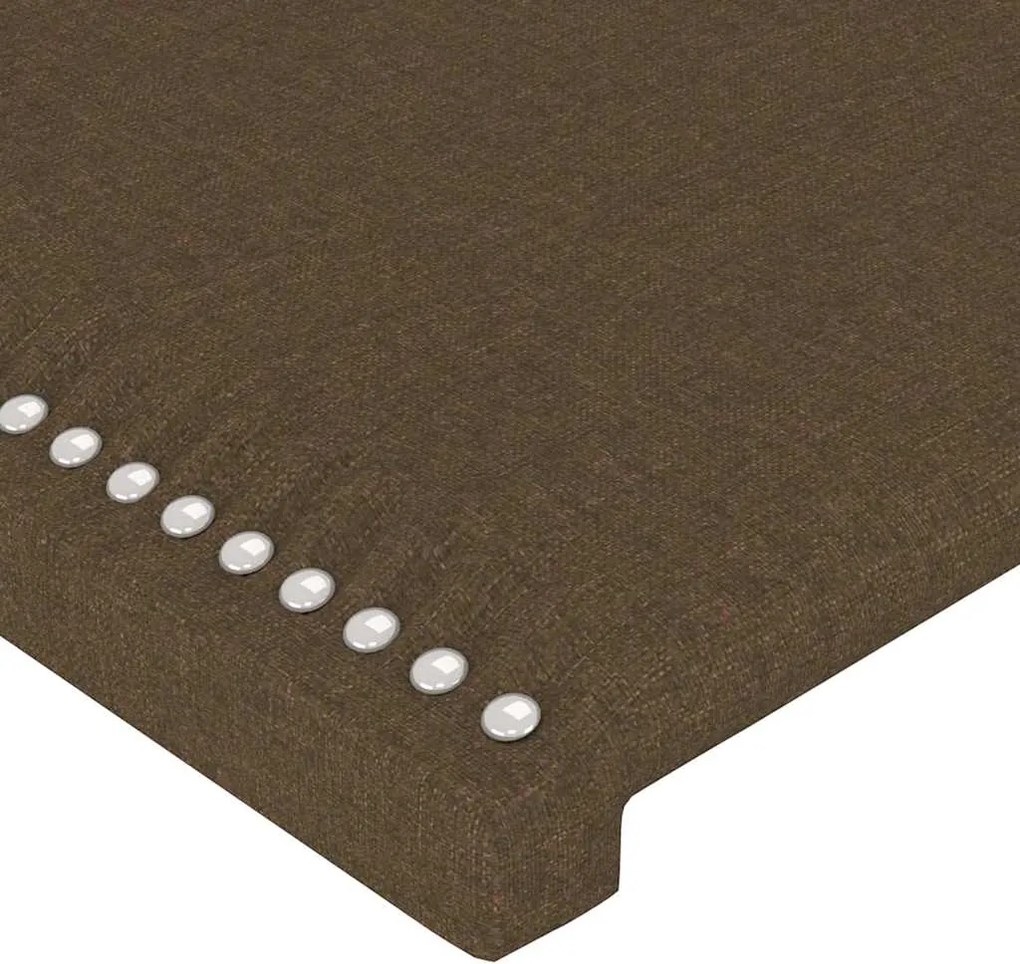 Čelo postele s LED tmavě hnědé 100x5x78/88 cm textil 3121465
