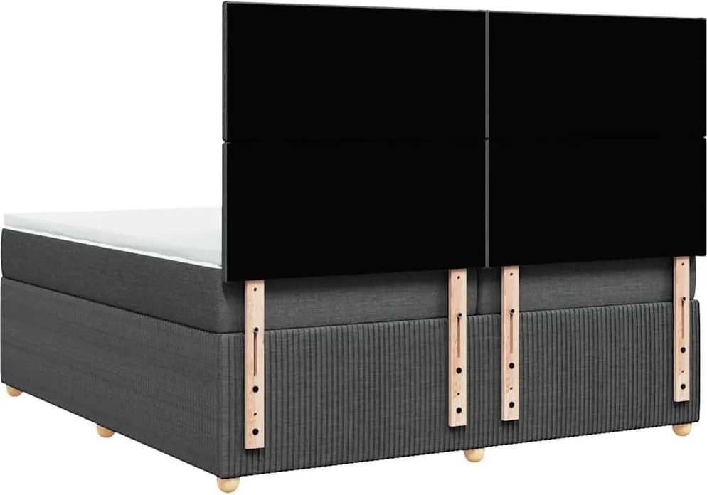 Box spring postel s matrací tmavě šedá 200x200 cm textil 3292157
