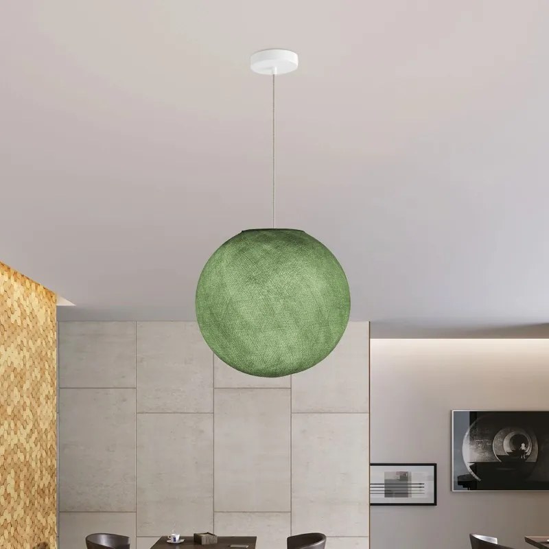 creative cables Stínidlo tvaru koule z polyesterového vlákna - 100% vyrobené ručně Barva komponentu: Olivově Zelená, Velikost ⌀: L - 42cm