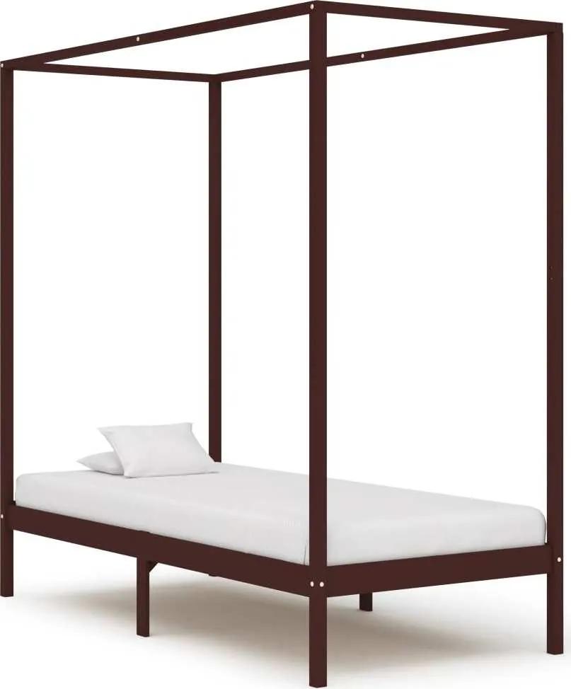 vidaXL Rám postele s nebesy masivní borové dřevo 100 x 200 cm [283251] Barva: Šedá