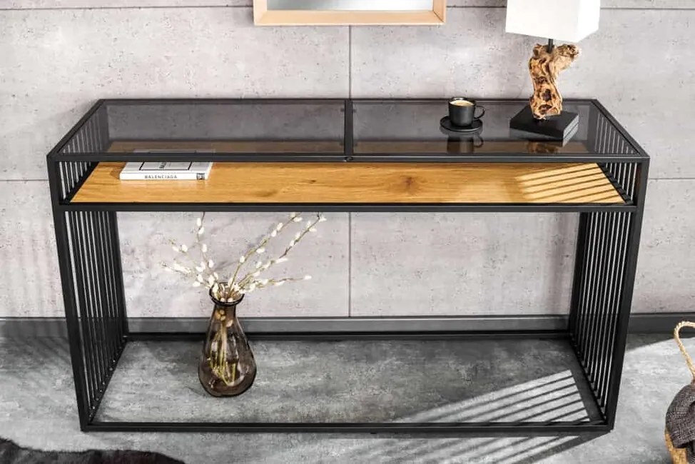 Designový konzolový stolek Skövde v dubovém vzhledu 120cm
