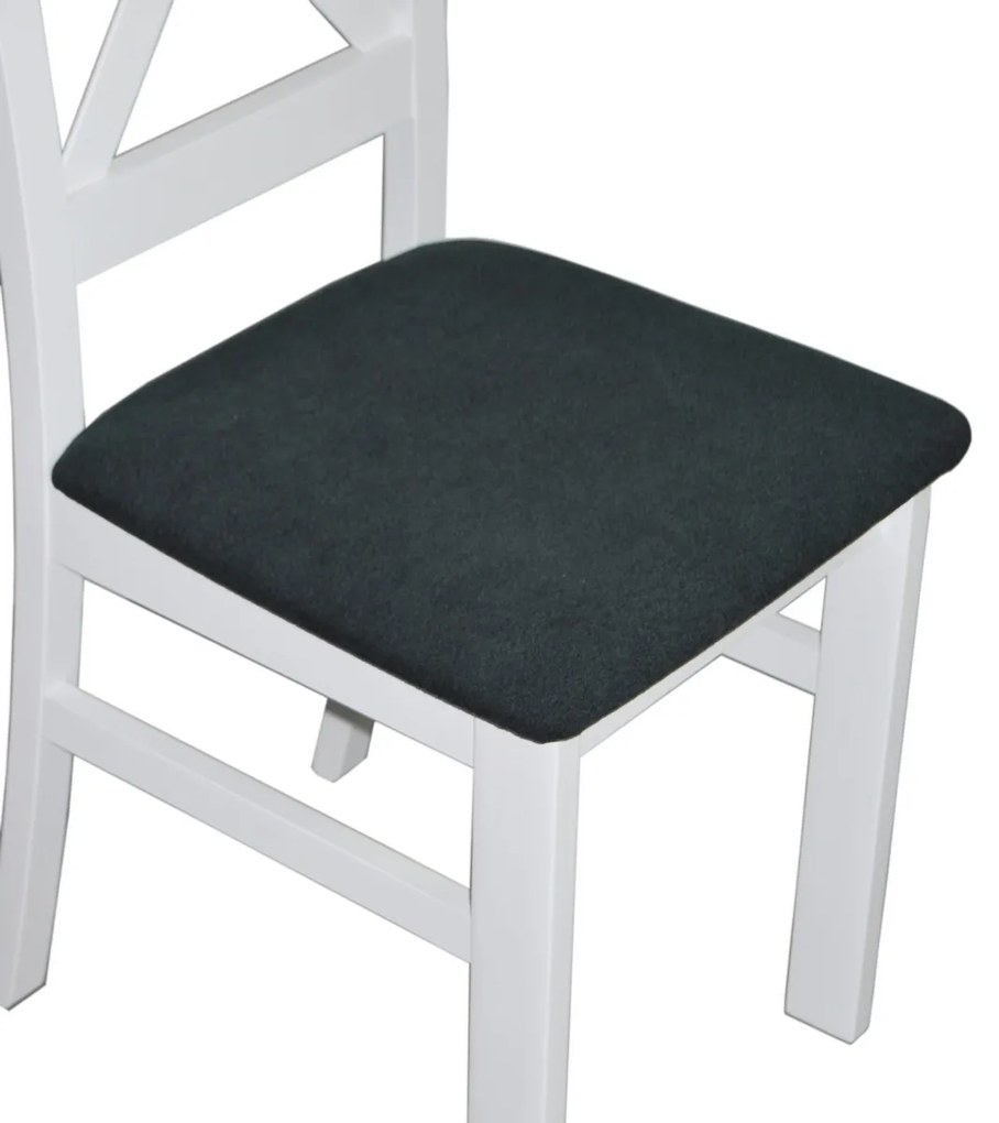 Jídelní sestava 4+1 LABRUM 100x70 cm bílá/potah Moric 8