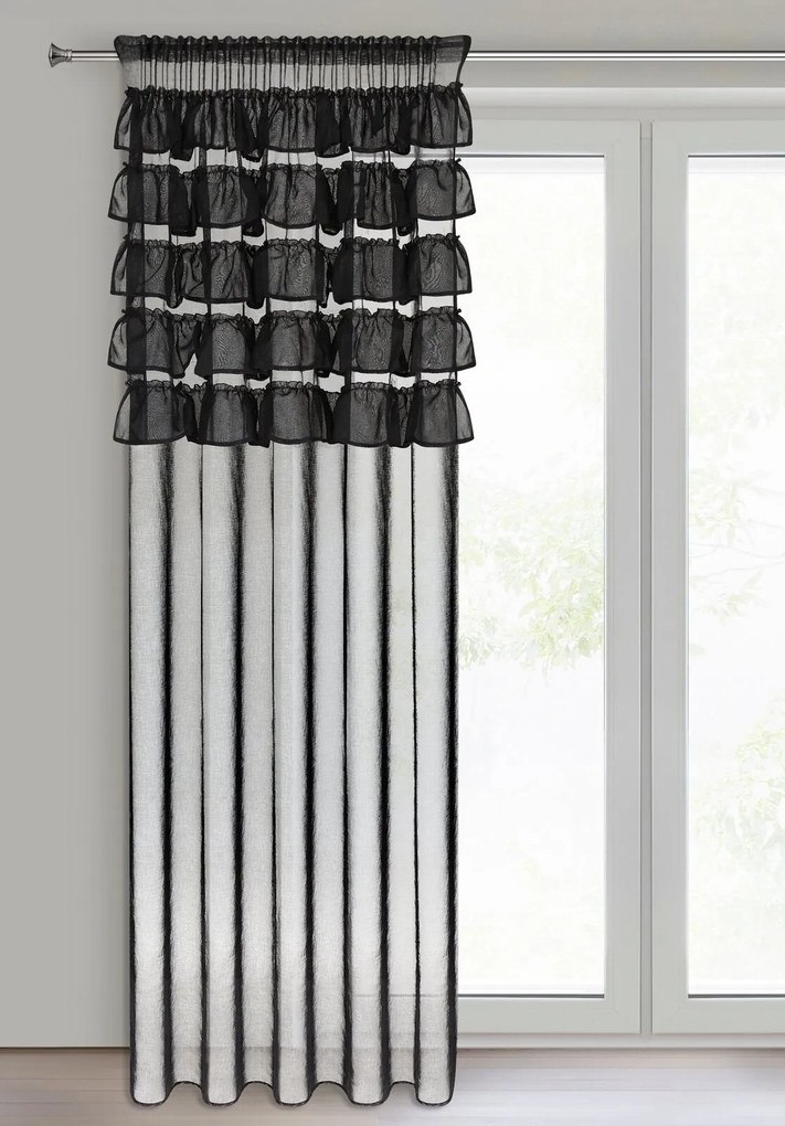 ZÁCLONA NA PÁSCE AURA 140X270 CM ČERNÁ