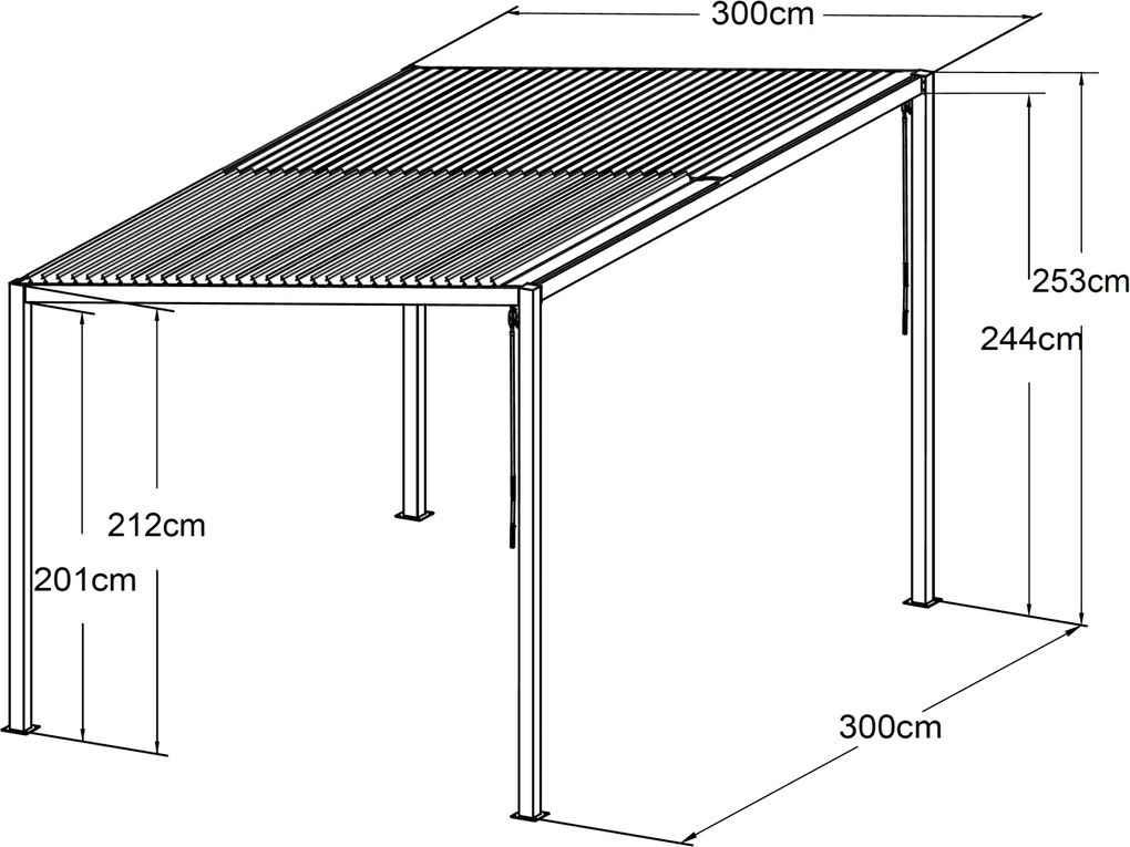 LANIT PLAST, s.r.o. hliníková bioklimatická pergola LANITPLAST STANDARD 3x3 m LG2299