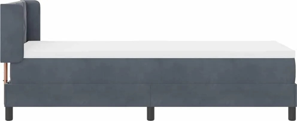 Postel s boxspringem s čelo Tmavě šedá 200 x 80 cm samet 3341493