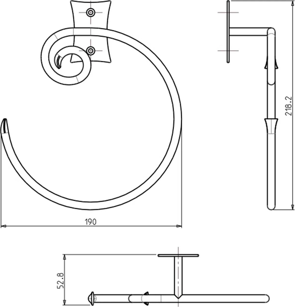 Sapho, REBECCA držák ručníků otevřený, černá, CC006