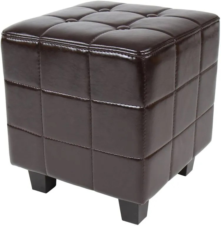 Miadomodo 74115 Křeslo s taburetem Chesterfield, hnědé