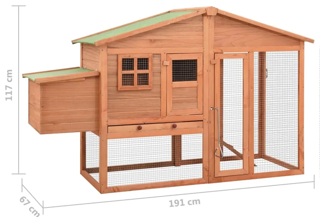 vidaXL Marketos Kurník s kukaní na snášení vajec jedlové dřevo