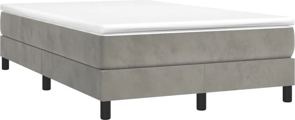 Box spring postel s matrací světle šedá 120 x 200 cm samet 3144321