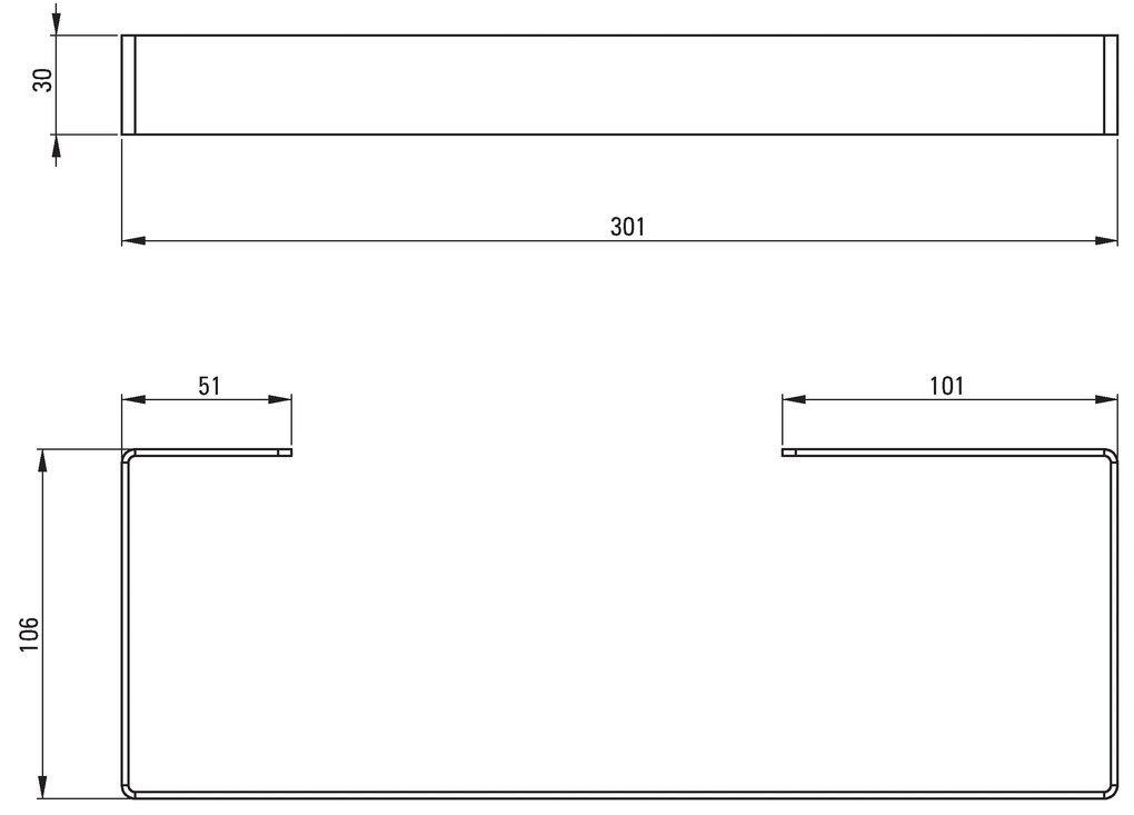 Deante Mokko příslušenství, držák na ručníky 300mm, černá matná, ADM_N611