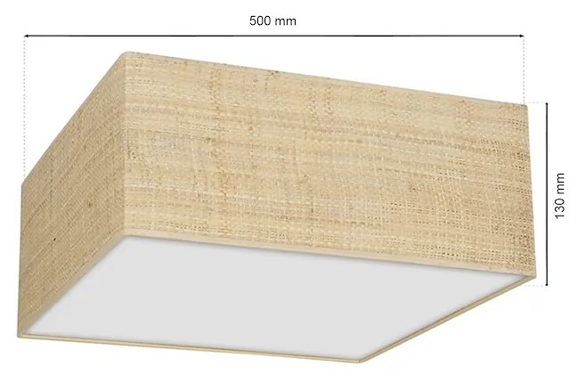 Stropní svítidlo Marshall Square, 1x ratanové stínítko, (bílé plexisklo), (50 cm)