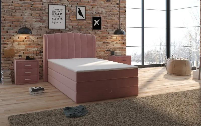 Kampa čalouněná postel boxspring 140x200 s úložným prostorem