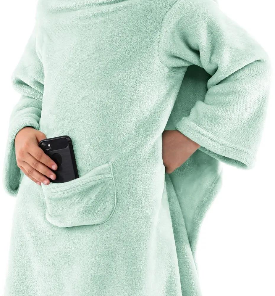 Dětská deka s rukávy DecoKing Lazy mátová