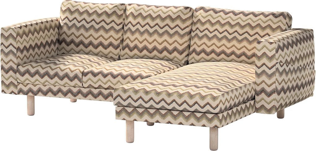 Potah na pohovku IKEA Norsborg 3-místná se šezlongem barva béžová látka pletený vzor, vzorované