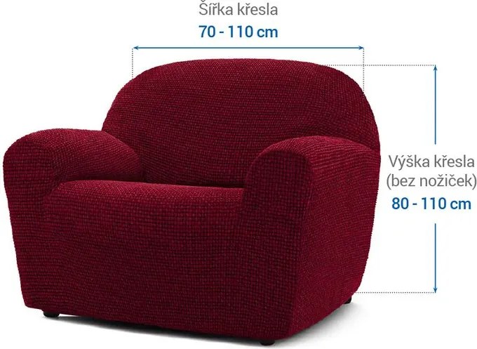 Super strečové potahy NIAGARA bordó křeslo (š. 70 - 110 cm)