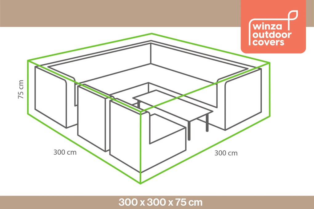 Obal na sedací soupravu čtverec Winza 300x300x75cm
