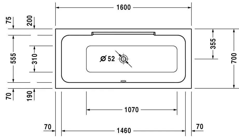 Duravit DuraStyle - vana, 160x70 cm, levá 700292000000000