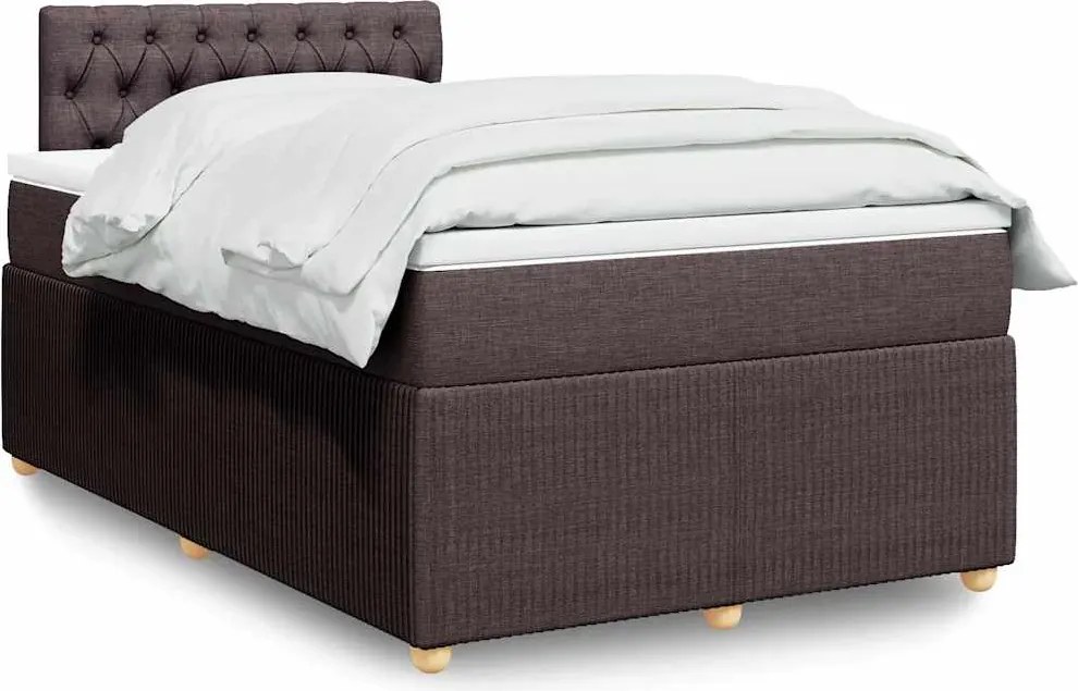 Box spring postel s matrací tmavě hnědá 120x200 cm textil 3287433