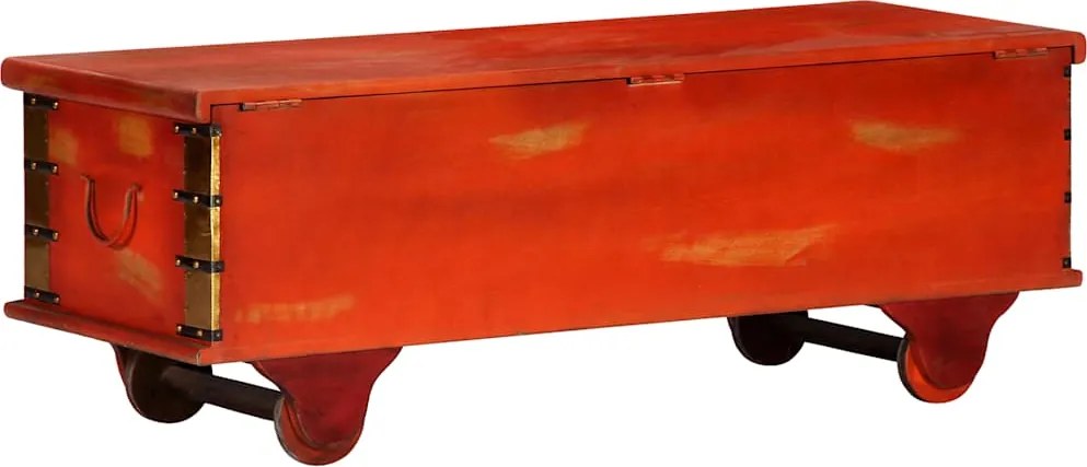 Úložný box červený 110 x 40 x 40 cm masivní akáciové dřevo 247669