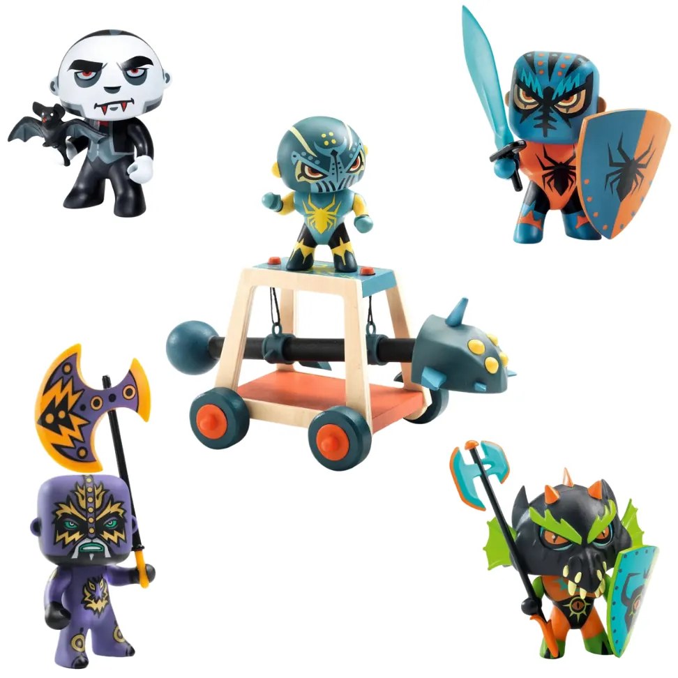 Balíček Arty Toys velký - rytíři Spider a beranidlo & Flameo & Drack & Spider & Draculum