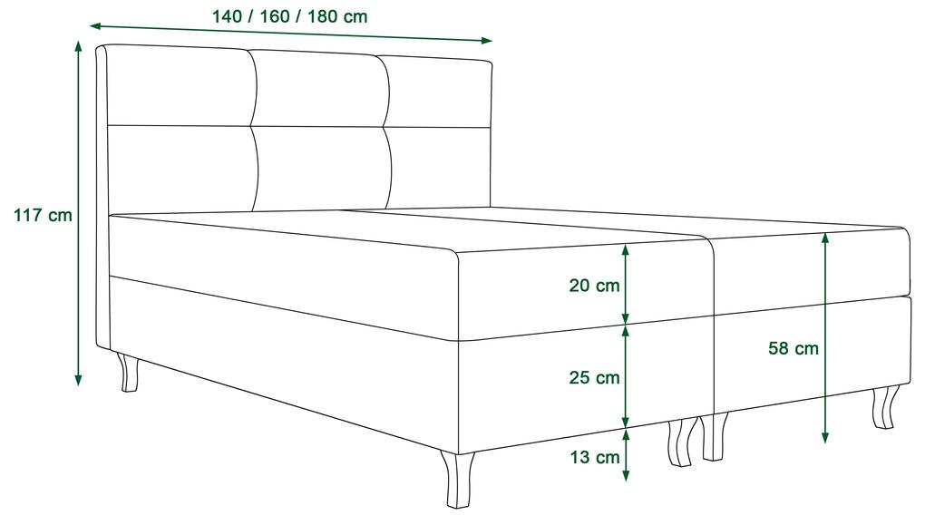 Manželská postel Boxspring 140 cm Lumba (černá) (s matrací a úložným prostorem). 1046669