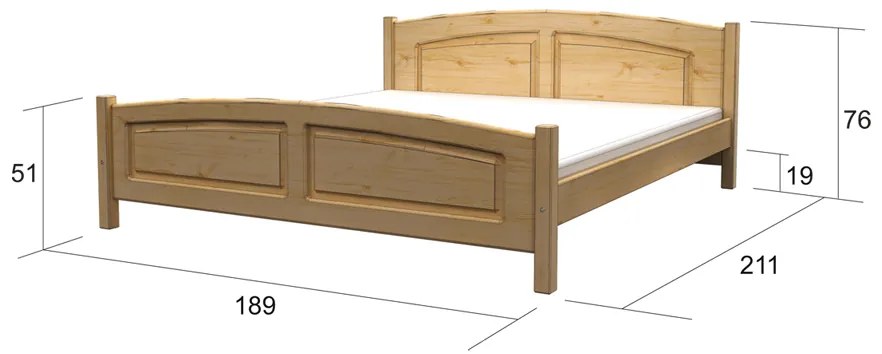 Via-nábytek Postel LUKAS masiv borovice 120 x 200 Povrchová úprava postele: Moření odstín olše