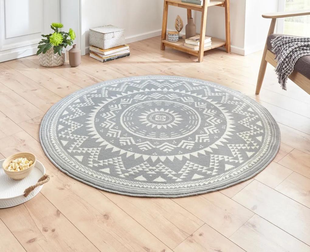 Hanse Home Collection koberce Kusový koberec Celebration 103444 Valencia Grey ROZMĚR: 200x200 (průměr) kruh