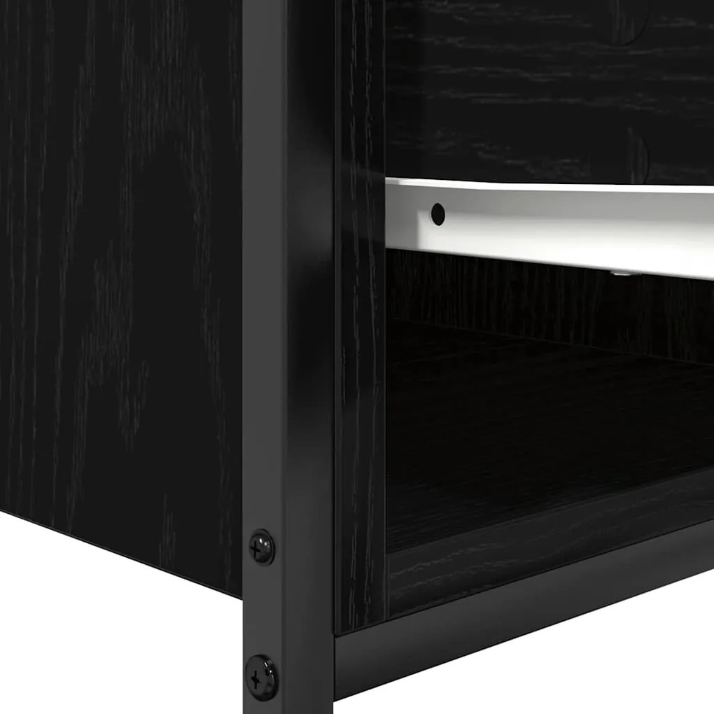 Koupelnová Skříňka S Umyvadlem A Zásuvkami Černý Dub Tmavě Moddrá