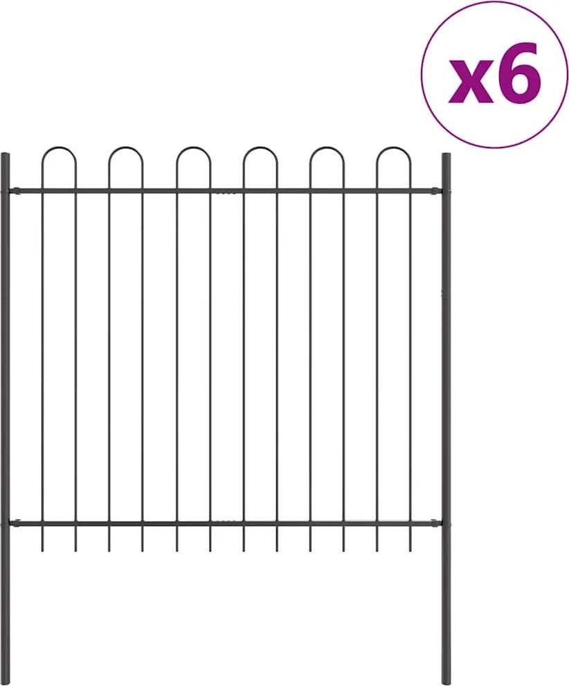 Zahradní plot BOXTEL 6 ks 10,2 x 1,5 m Práškově lakovaná ocel 3334117