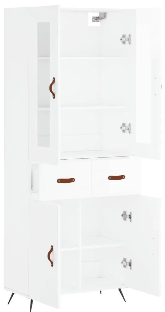 Skříň highboard lesklá bílá 69,5 x 34 x 180 cm kompozitní dřevo - Default Title