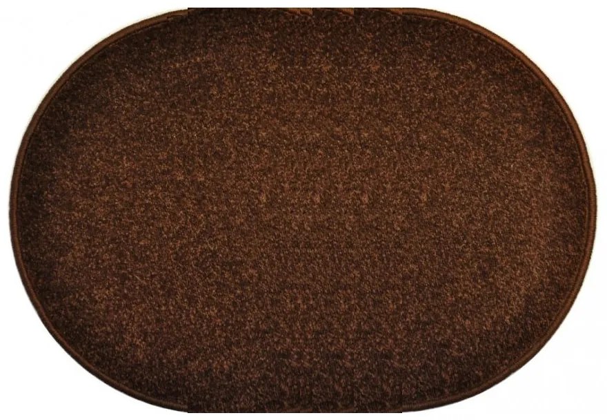 Vopi koberce Kusový hnědý koberec Eton ovál - 200x300 cm