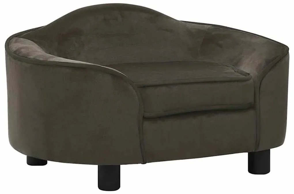Pohovka pro psy tmavě šedá 67 x 47 x 36 cm plyš 171087