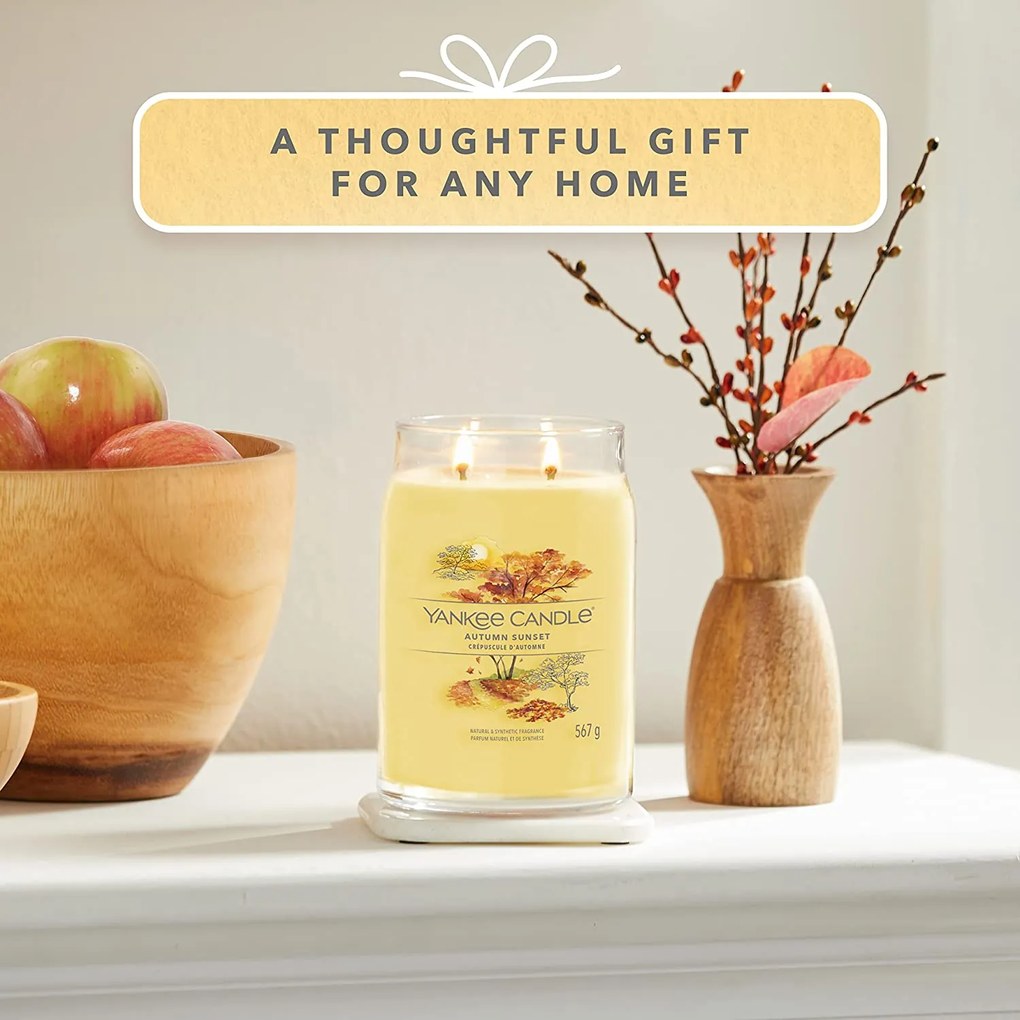 Yankee Candle vonná svíčka Signature ve skle velká Autumn Sunset 567g