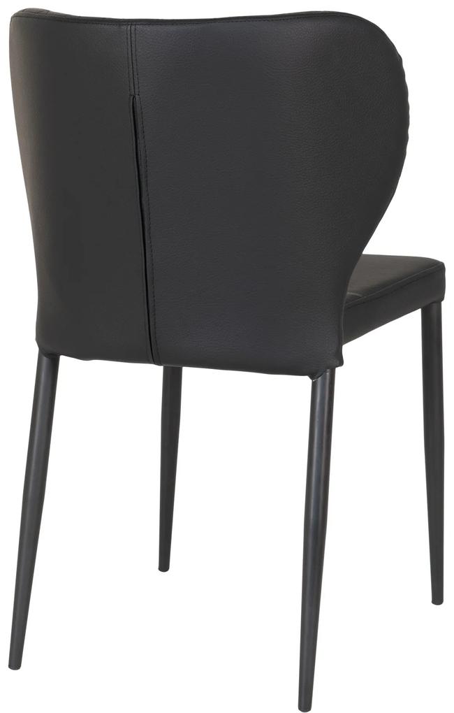 Kožená jídelní židle Plano černá vintage